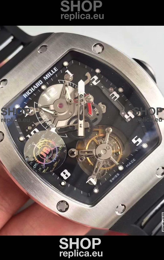 Richard Mille RM001 Genuine Tourbillon Swiss Replica Watch in Titanium ...